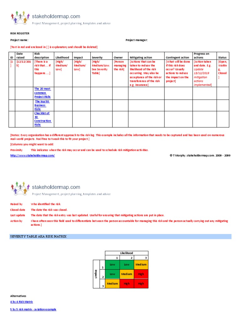 Risk Log | PDF | Risk | Project Management