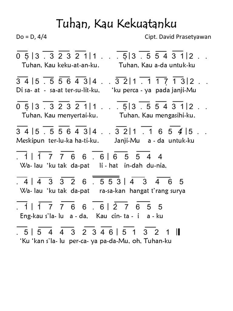 Partitur Tuhan Kau Kekuatanku | PDF
