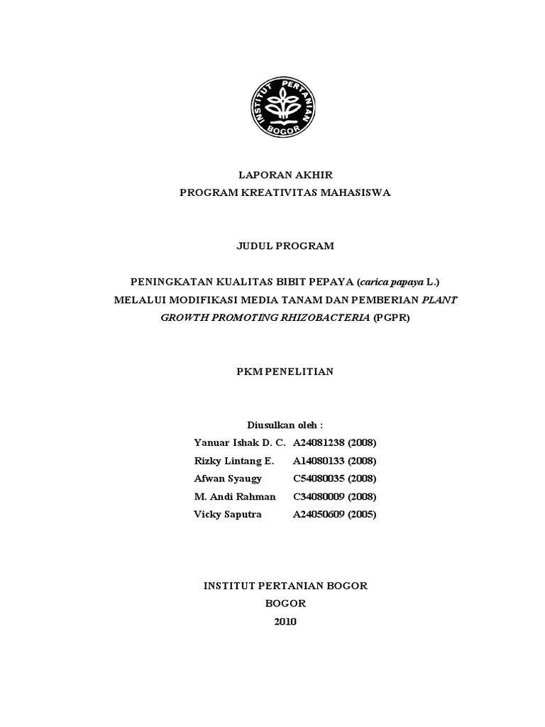 Laporan Akhir PGPR | PDF