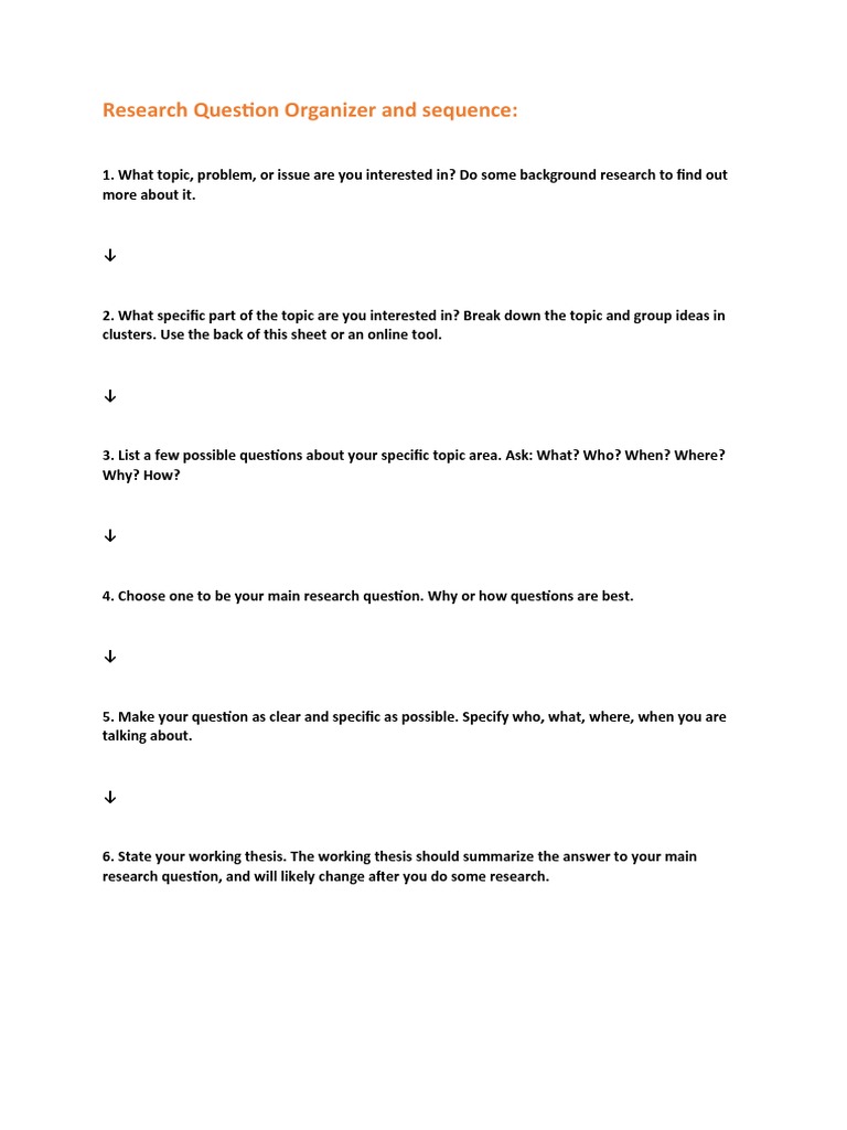 Research Question Formulation Guide | PDF