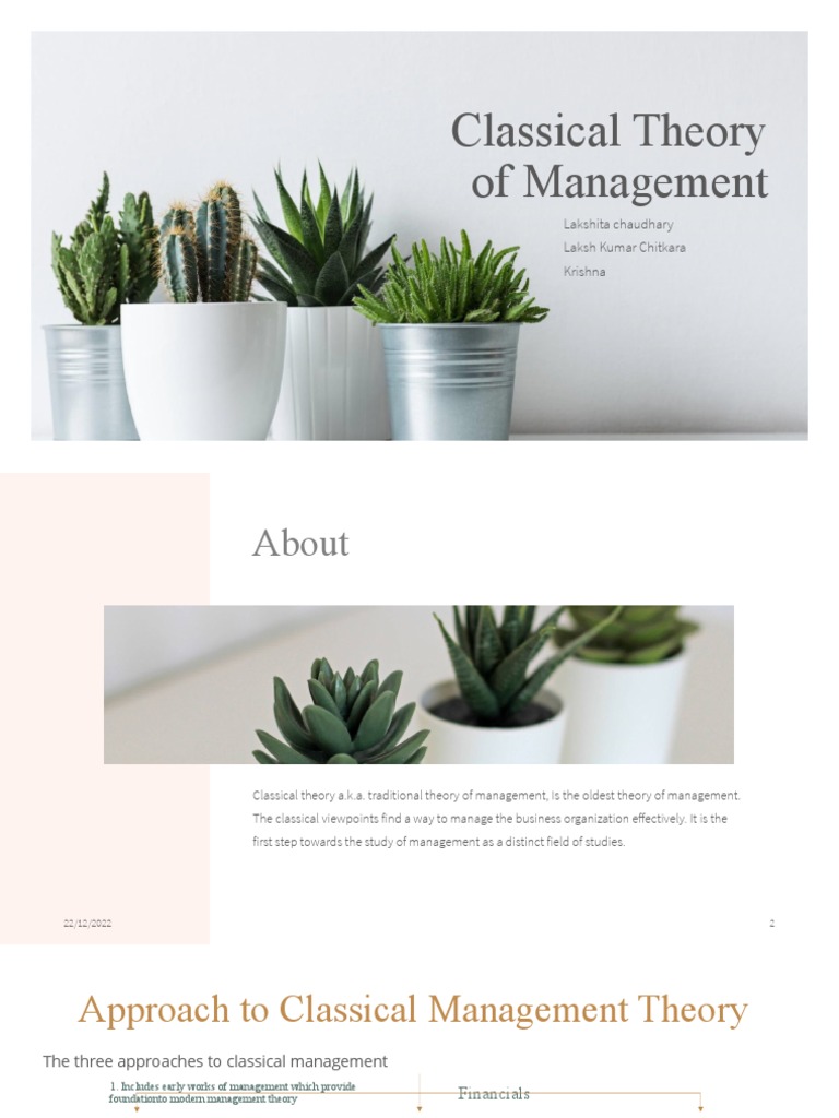 Classical Theory of Management | PDF | Bureaucracy | Market (Economics)