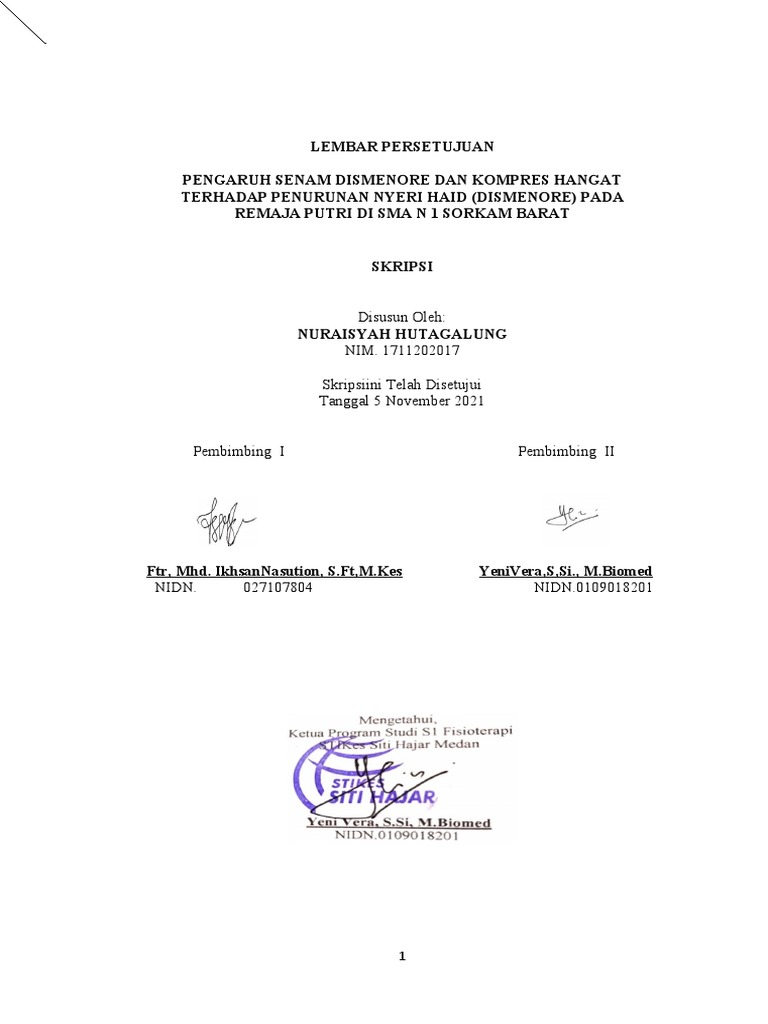 Senam Dismenore dan Kompres Hangat untuk Nyeri Haid | PDF