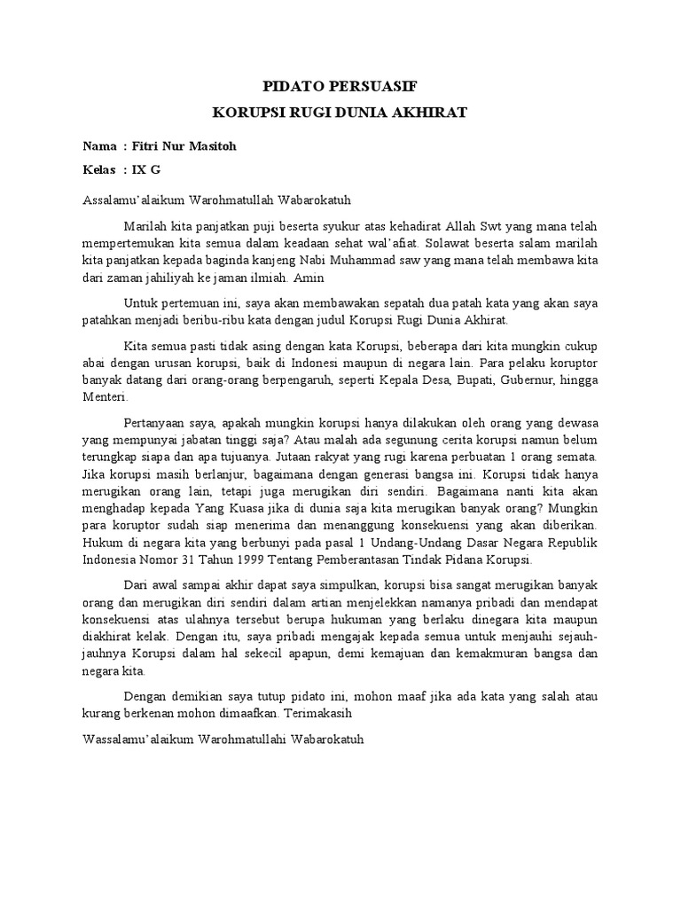Pidato Persuasif | PDF