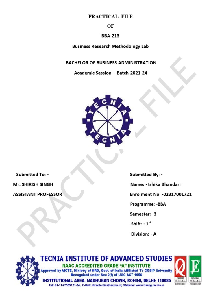 BRM File by Ishika Bhandari | Download Free PDF | P Value | Student's T ...