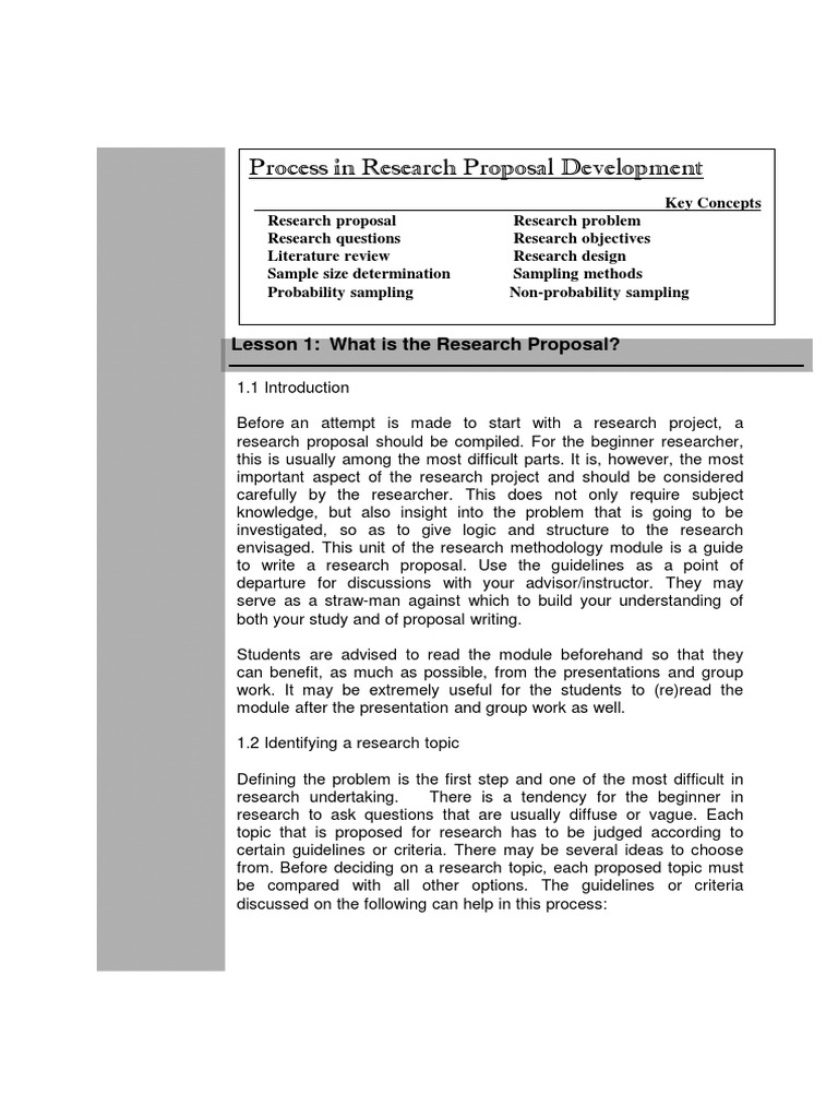 Proposal | PDF | Sampling (Statistics) | Hypothesis