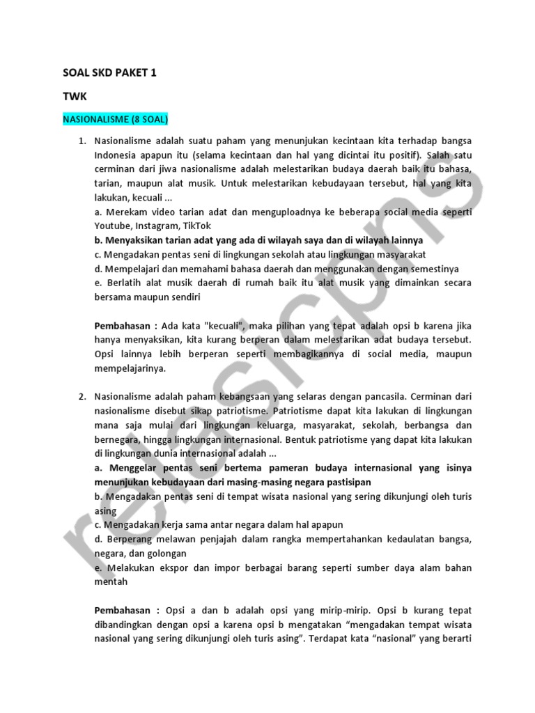 RelasiCPNS Paket 1 SKD (1) - Watermark | PDF | Ilmu Sosial