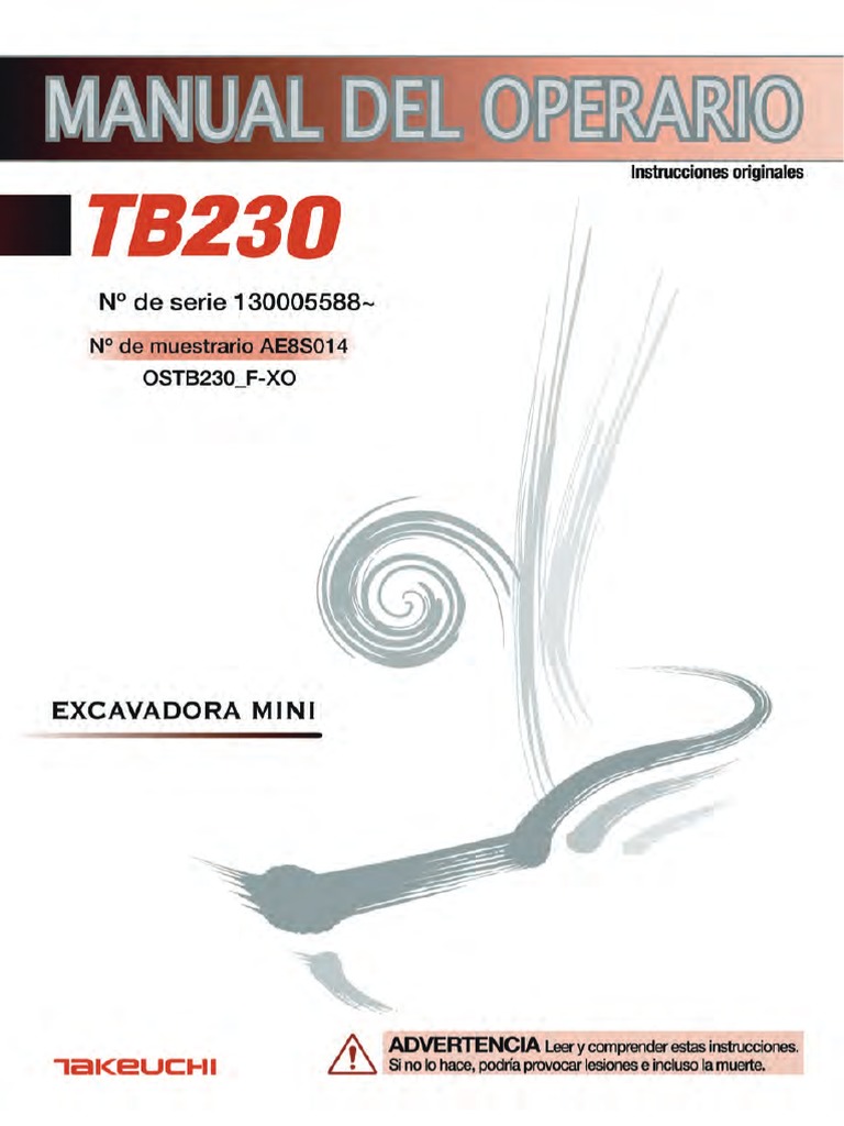 Instrucciones Takeuchi Tb230 (N) | PDF