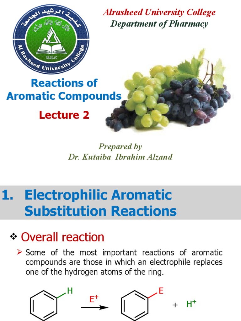 Lecture 2 - Reactions of Aromatic Compounds | PDF | Acid | Chemical ...