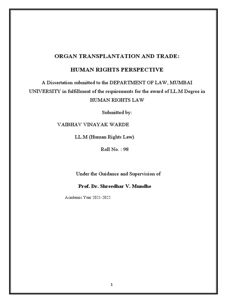 Organ Transplantation Is Considered A Medical Miracle of The 20th Century | PDF | Organ Donation ...