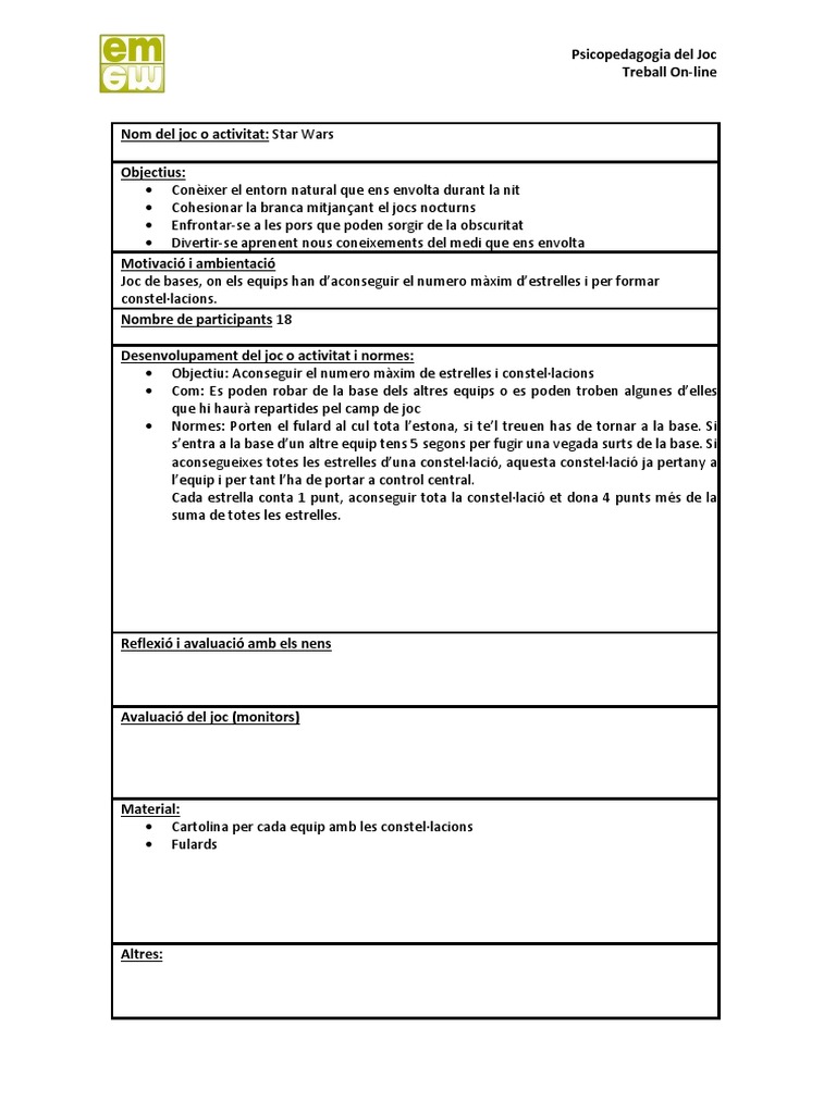 Activitat 3 Plantilla Programació JOC | PDF