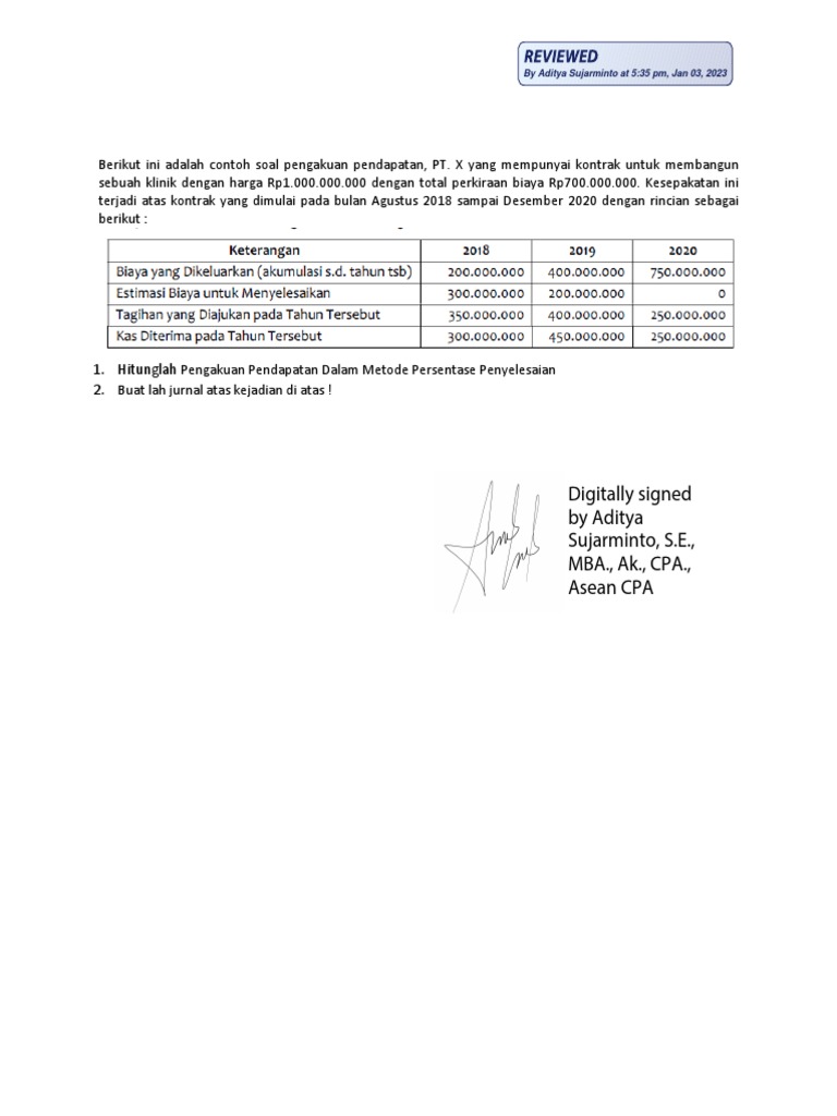 Latihan Soal Revenue Recognition | PDF