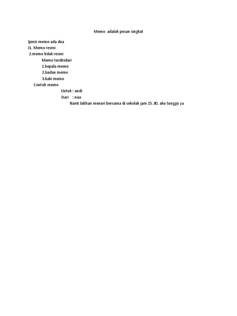 Jenis dan Struktur Memo | PDF