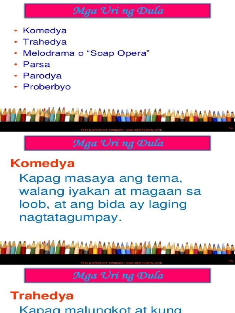 Mga Uri NG Dula 1 1 | PDF