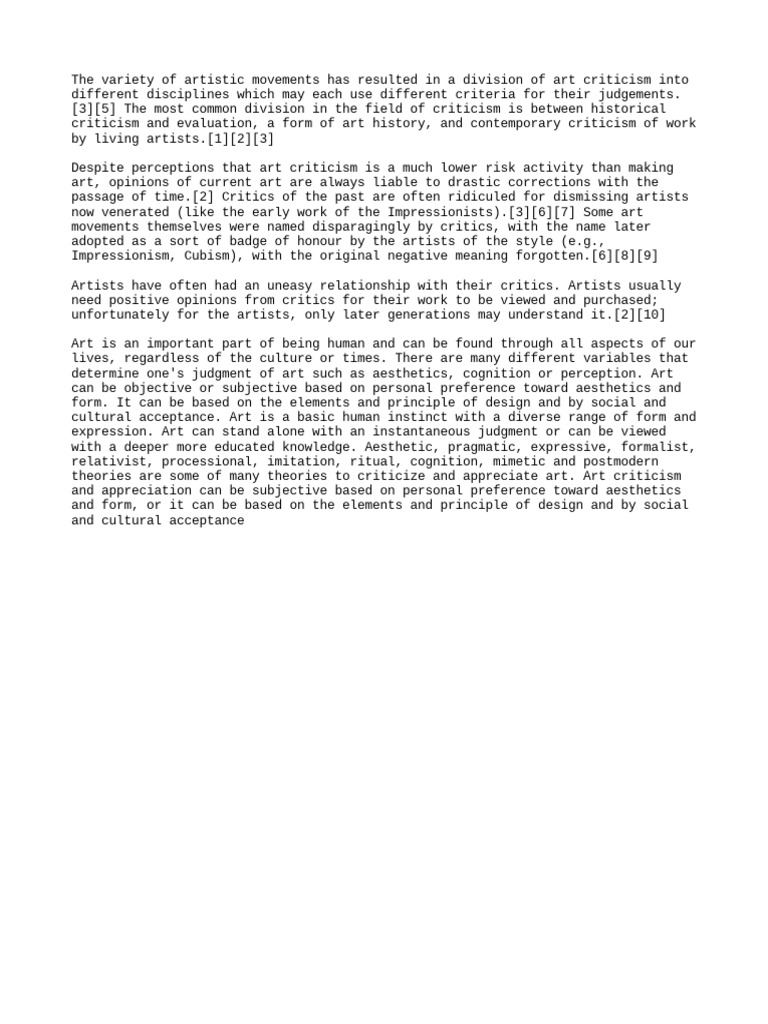 Art Criticism: Perspectives and Theories | PDF