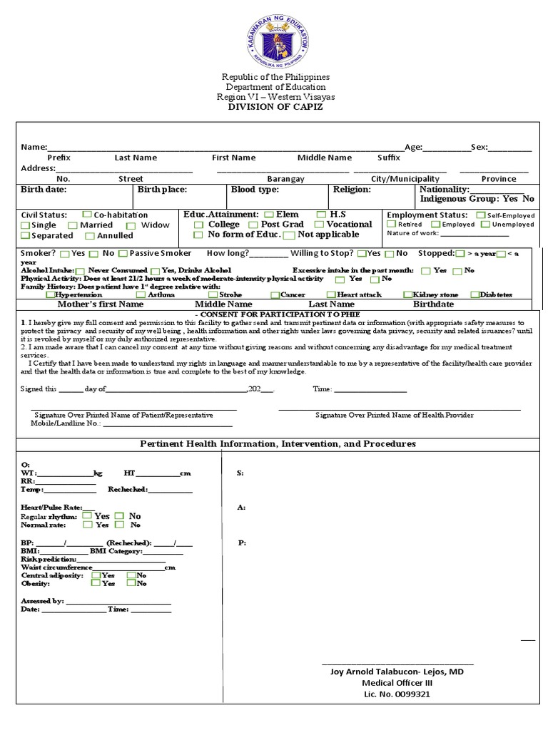 Profiling Form Final | PDF | Self-Improvement | Wellness