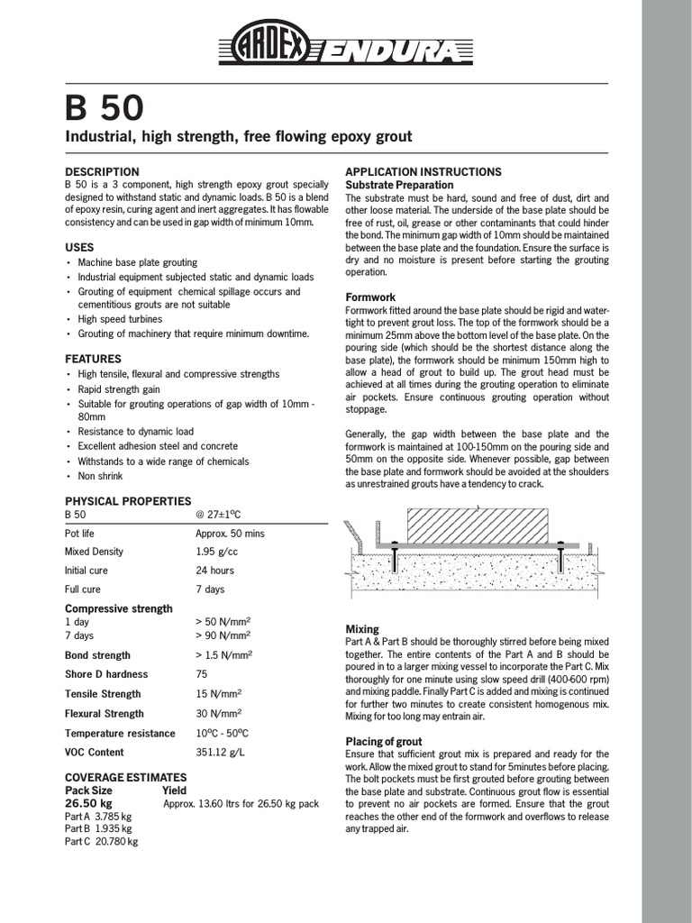 B 50 - TDS | PDF | Epoxy | Concrete