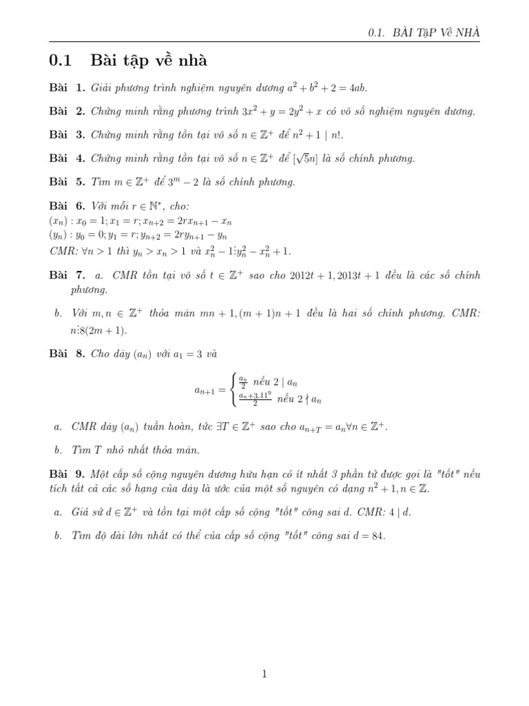 0.1 Bài tập về nhà | PDF