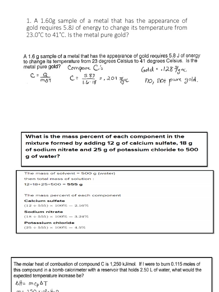 Metal Sample Heat Capacity Analysis | PDF