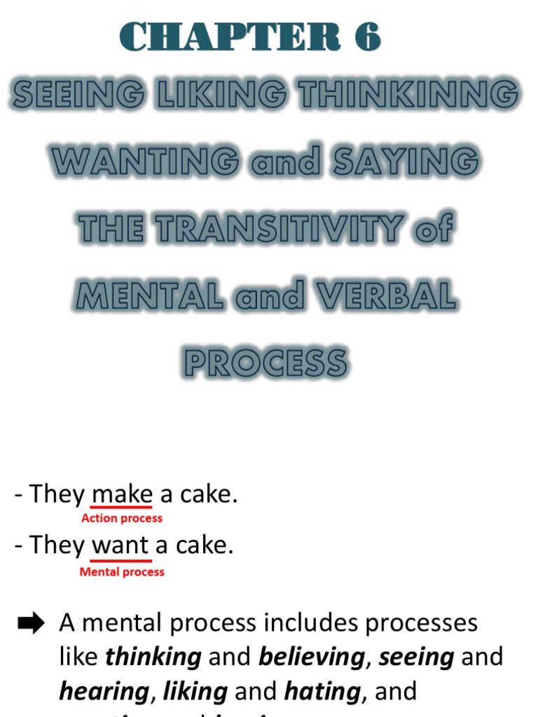 Chapter 6 - Verb Groups - Mental and Verbal Process | PDF