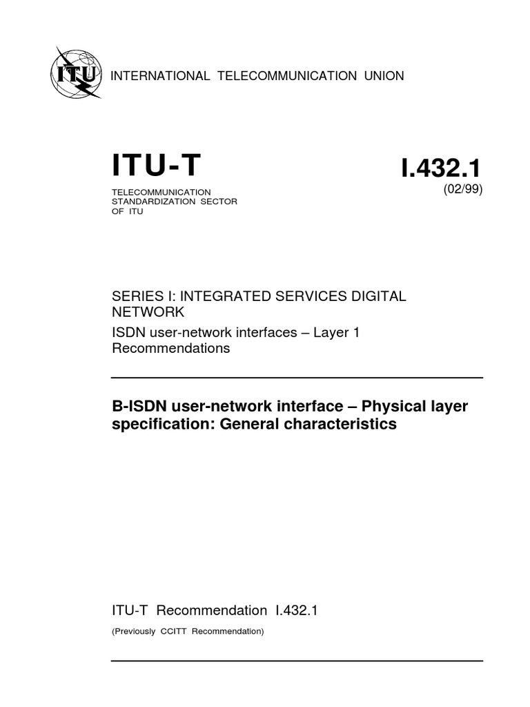 T Rec I.432.1 199902 I!!pdf e | PDF | Asynchronous Transfer Mode | Itu T