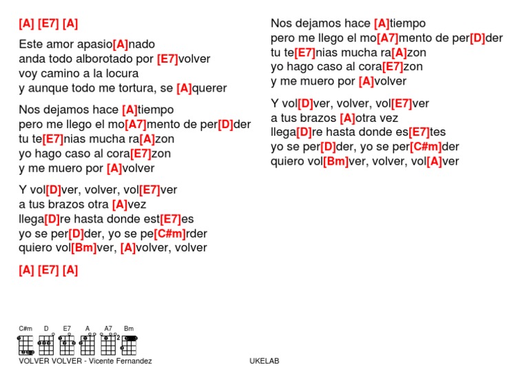 VOLVER VOLVER - Vicente Fernandez | PDF | Artes del Lenguaje y ...