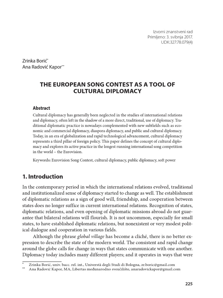 1211098.the European Song Contest As A Tool of Cultural Diplomacy | PDF ...