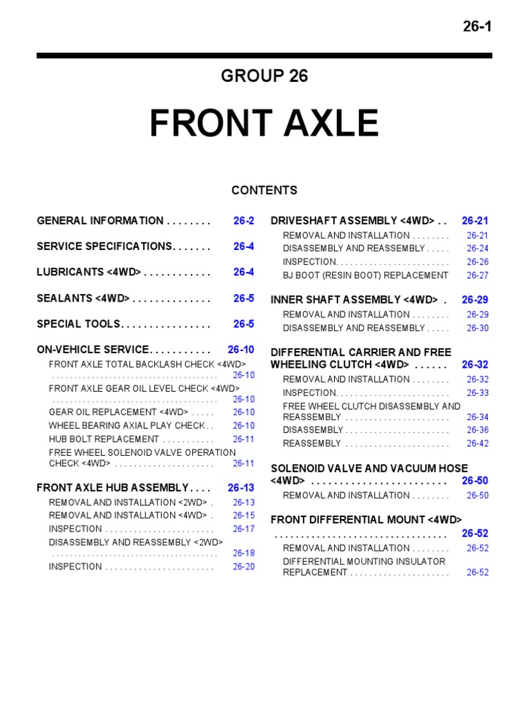 GR26-Front Axle | PDF | Axle | Gear