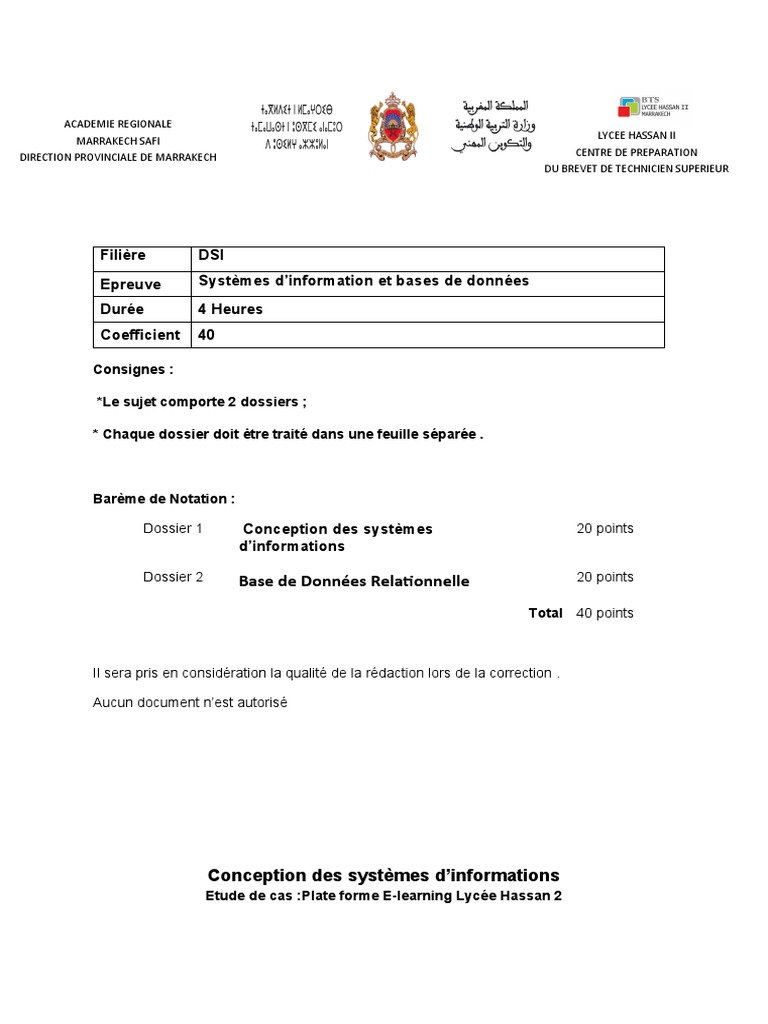 Ue2 - Systemes D'information Et Bases de Donnees | PDF | Base de données relationnelle ...