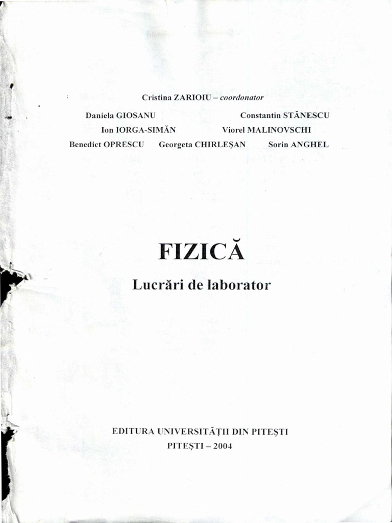 Fizica Lucraridelaborator | PDF