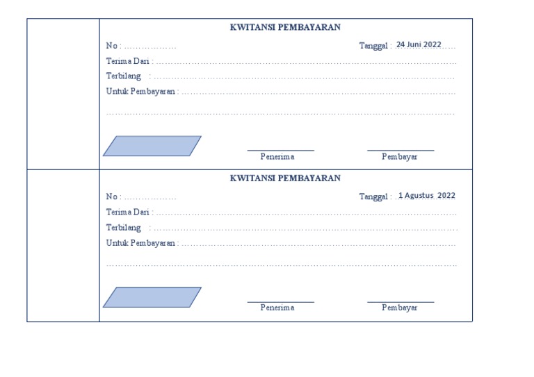 Form Kuitansi | PDF