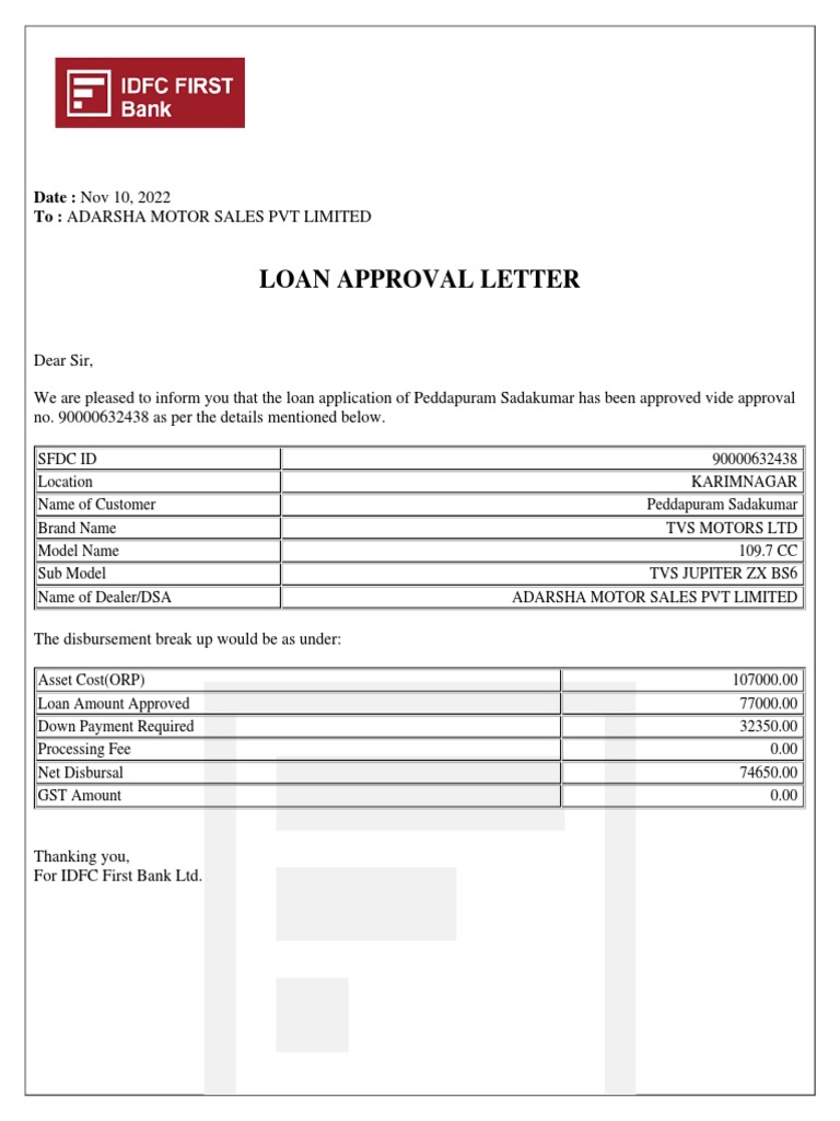 Approval Letter | PDF | Economies | Banking