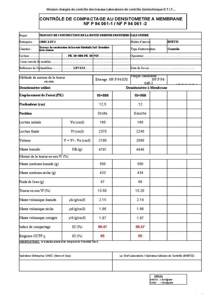 Densité in Situ - Relative | PDF