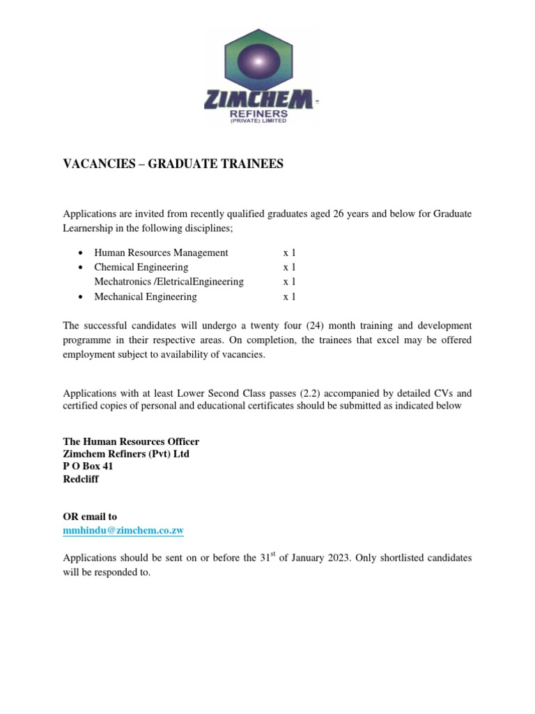 GRADUATE TRAINEES Advert | PDF | Business