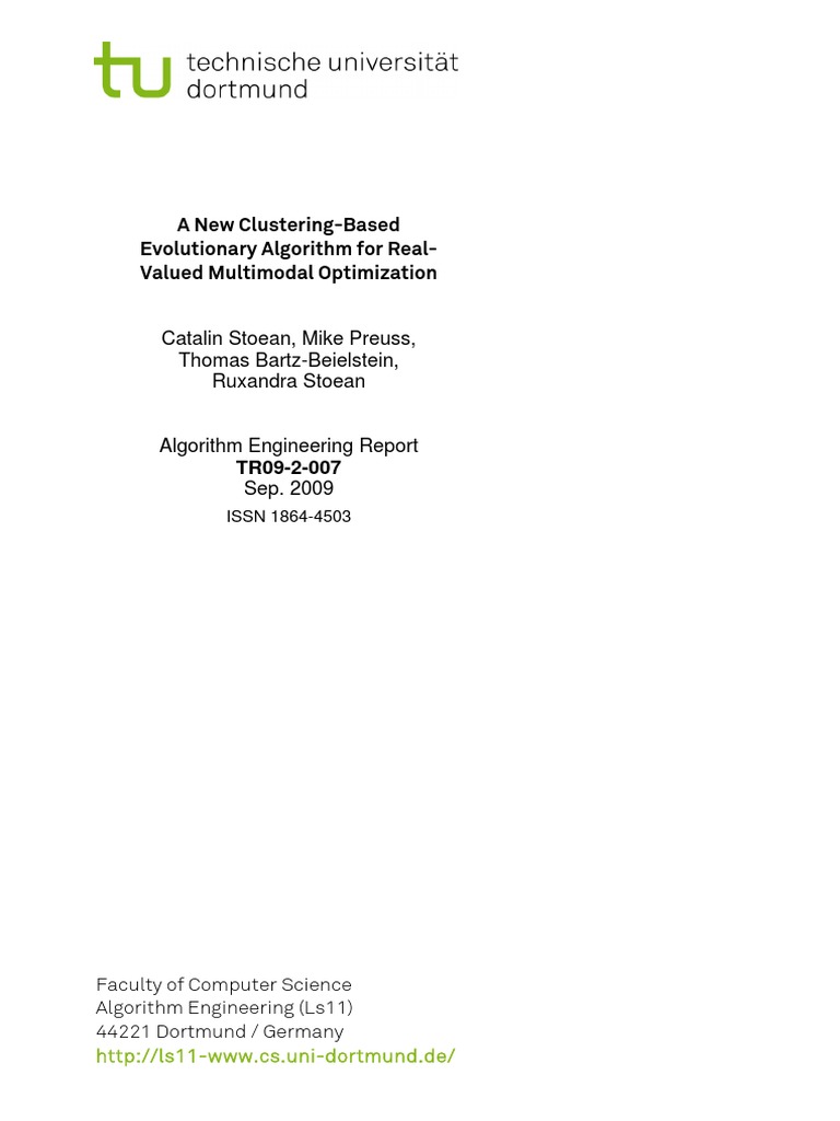 A New Clustering-Based Evolutionary Algorithm For | PDF | Mathematical Optimization | Cluster ...