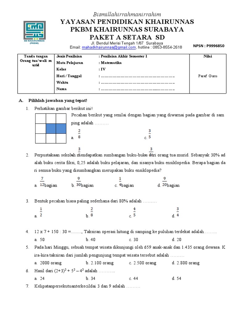 Matematika Kelas 4 | PDF