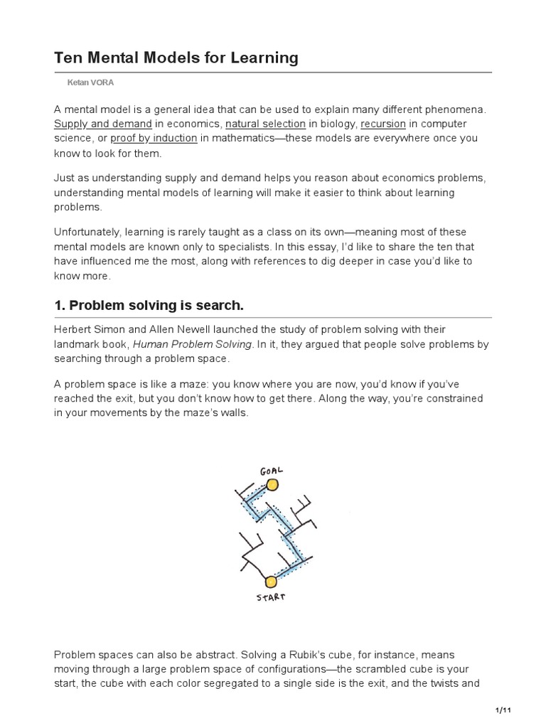Ten Essential Mental Models for Learning | PDF | Memory | Reason
