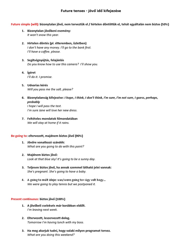 Future Tenses | PDF