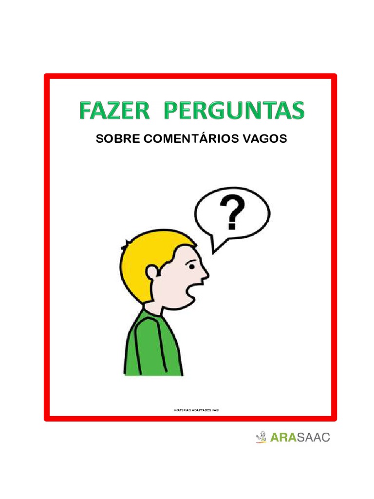 BR Fazer Preguntas Pictogramas ARASAAC | PDF