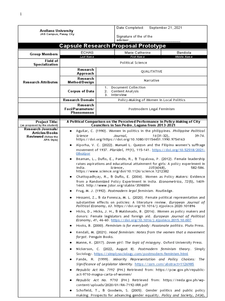 Research Capsule | PDF | Feminism | Gender Studies