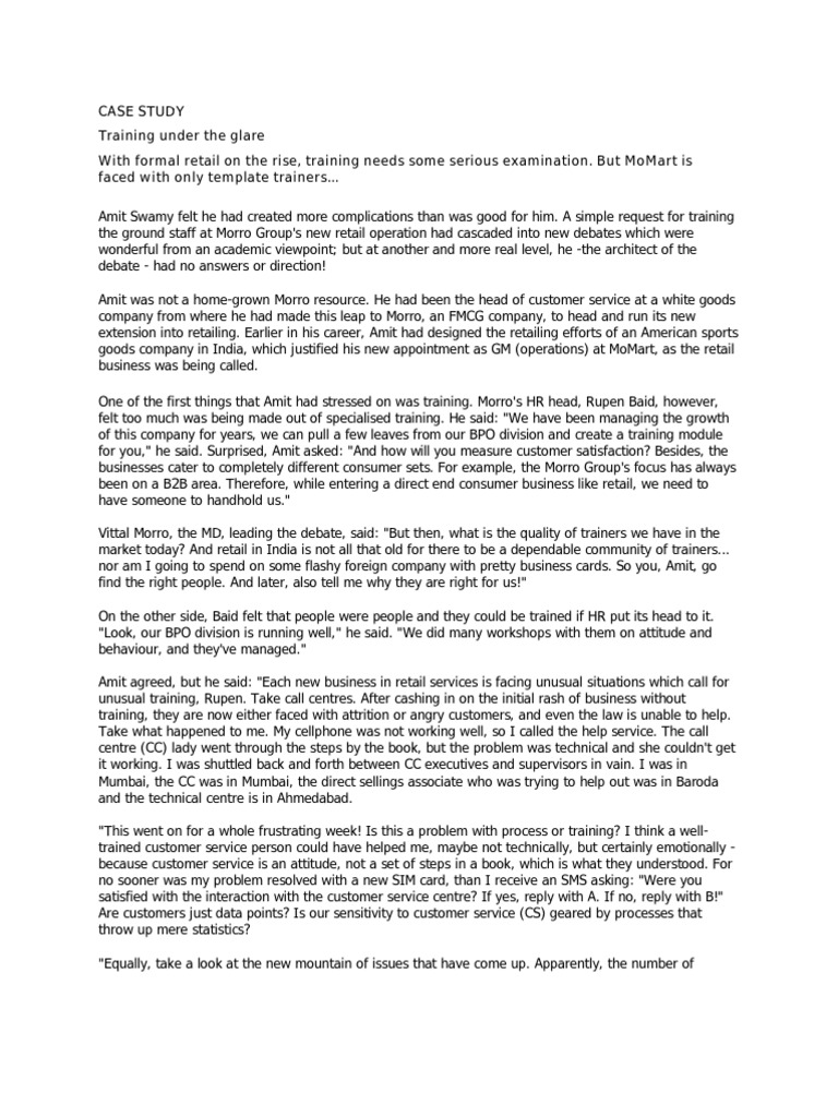 Case Study Training | Download Free PDF | Sales | Retail