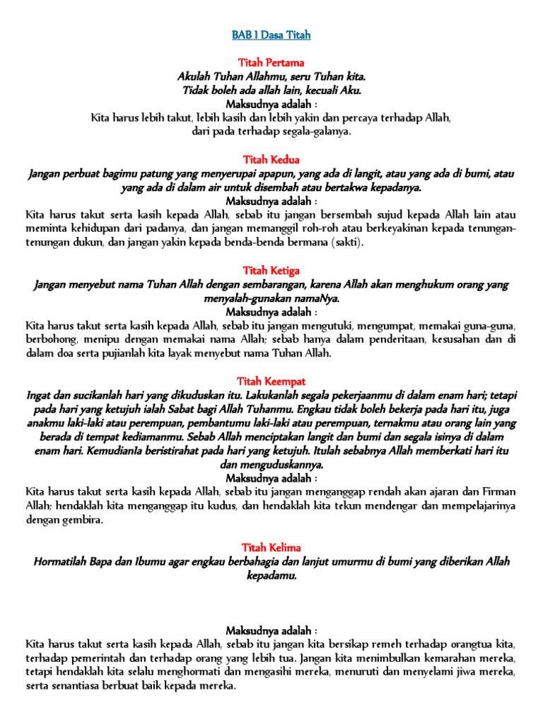 10 Hukum Taurat | PDF