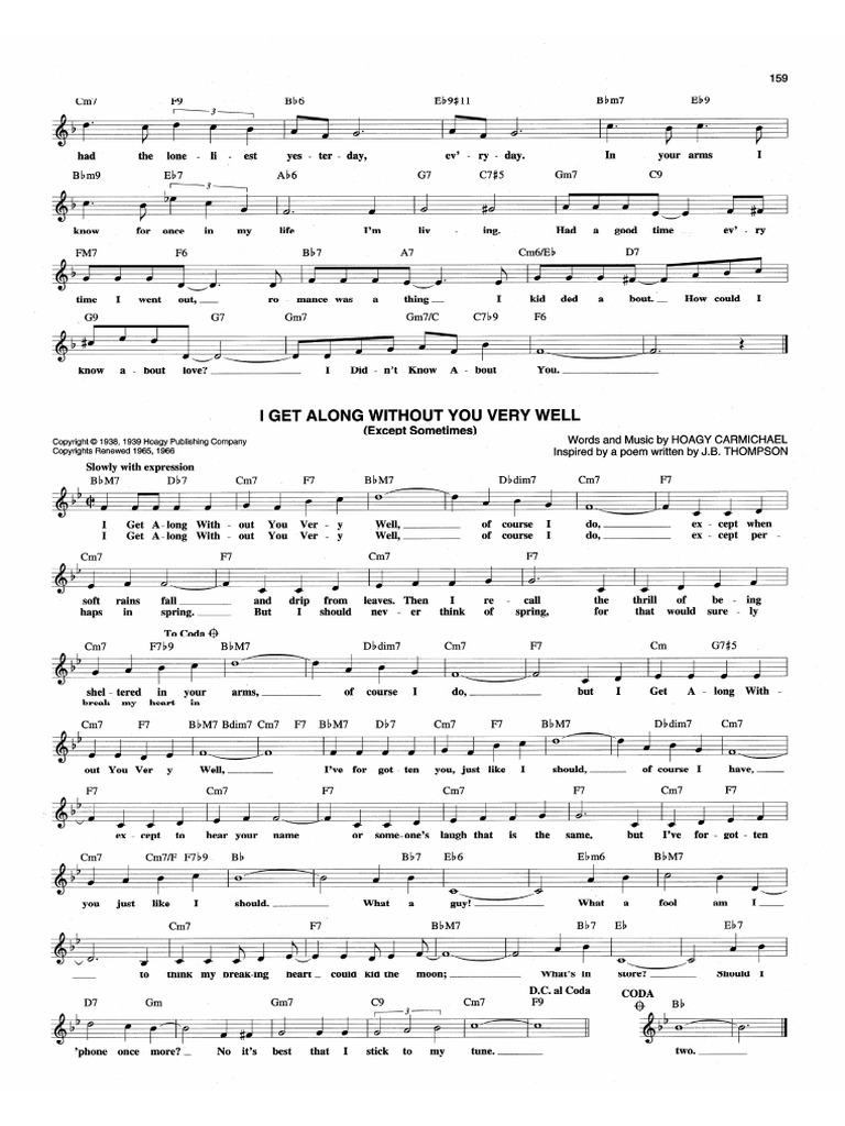 I Get Along Without You Very Well | PDF