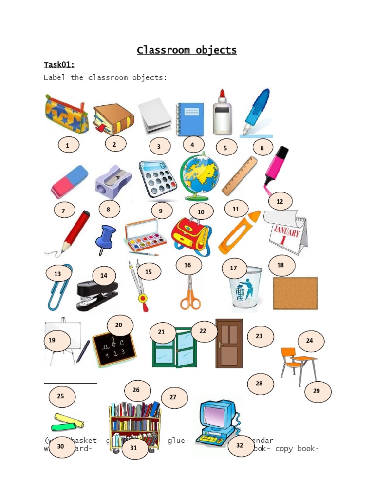 Classroom Objects | PDF | Classroom | Office Work