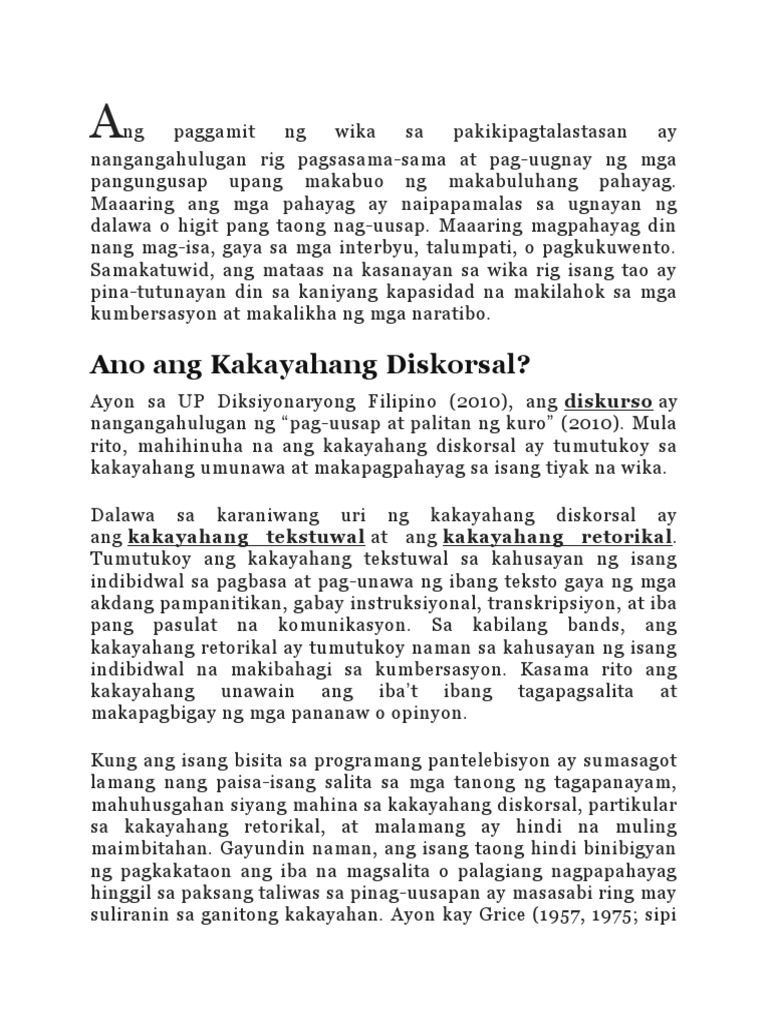 Ang Paggamit NG Wika Sa Pakikipagtalastasan Ay Nangangahulugan Rig ...