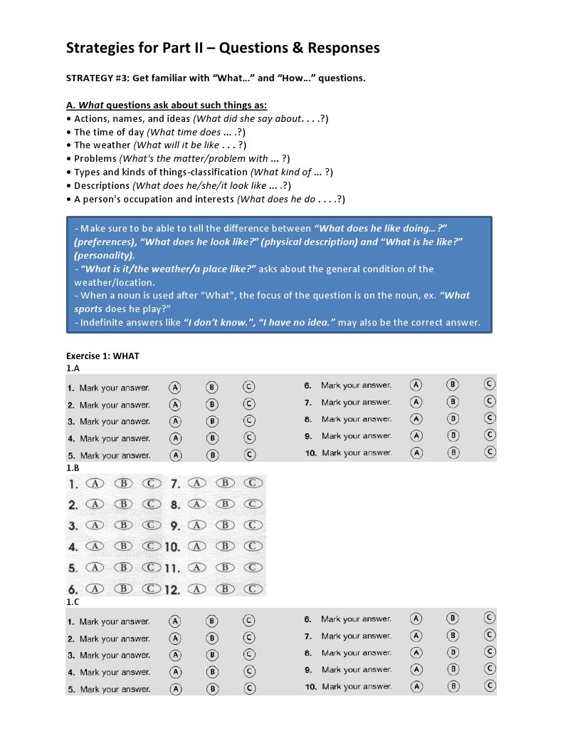 Strategies For Part II - Questions & Responses | PDF | Career & Growth ...