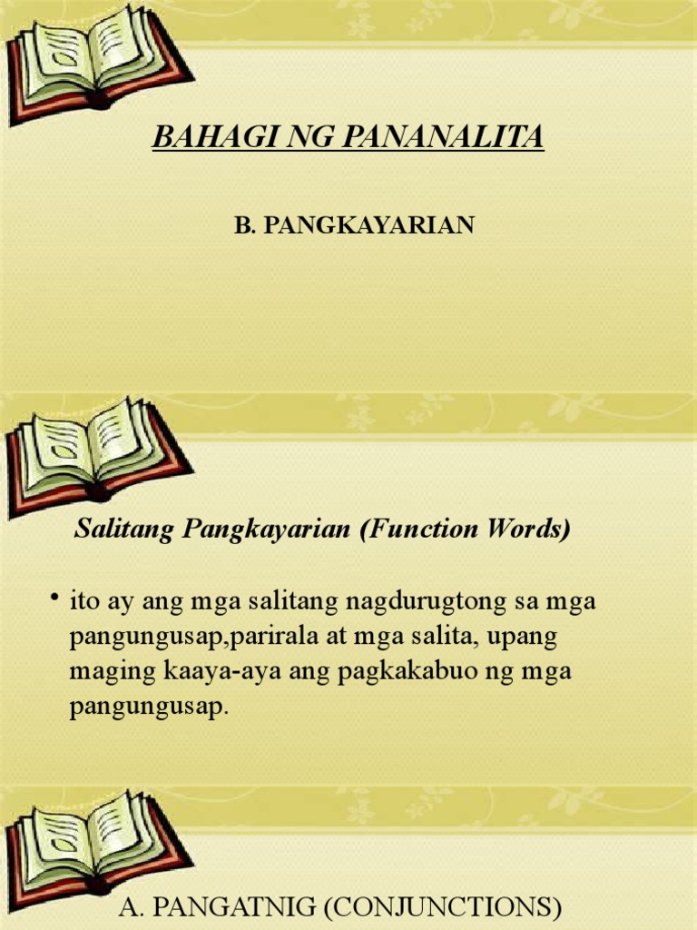 Bahagi NG Pananalita Pangkayarian 1 | PDF
