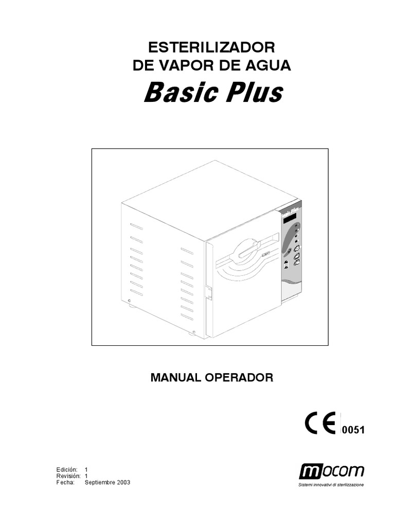 Autoclave Basic Plus Mocom | PDF | Agua | Enchufes y tomas de corriente ...
