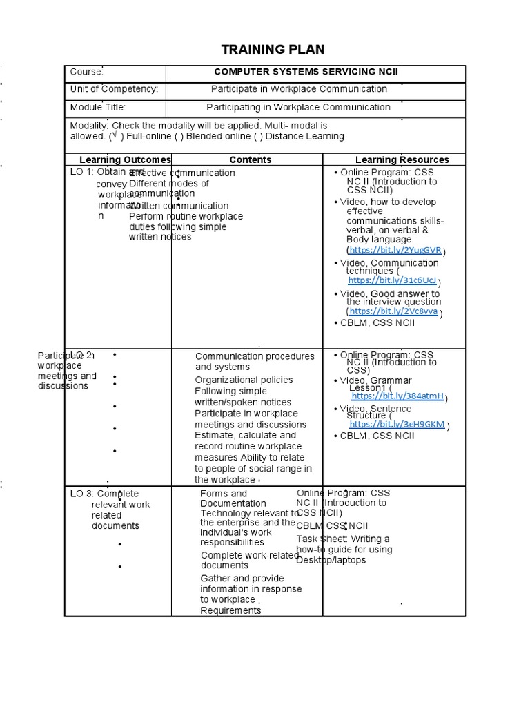 Training-Plan-Basic-Competencies Generic CSS | PDF | Occupational Safety And Health | Communication