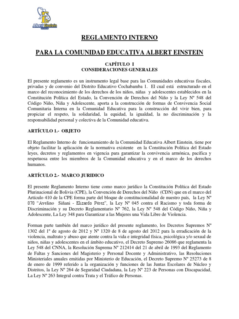 Reglamento Interno - 2023 | PDF | Acoso cibernético | Abuso infantil