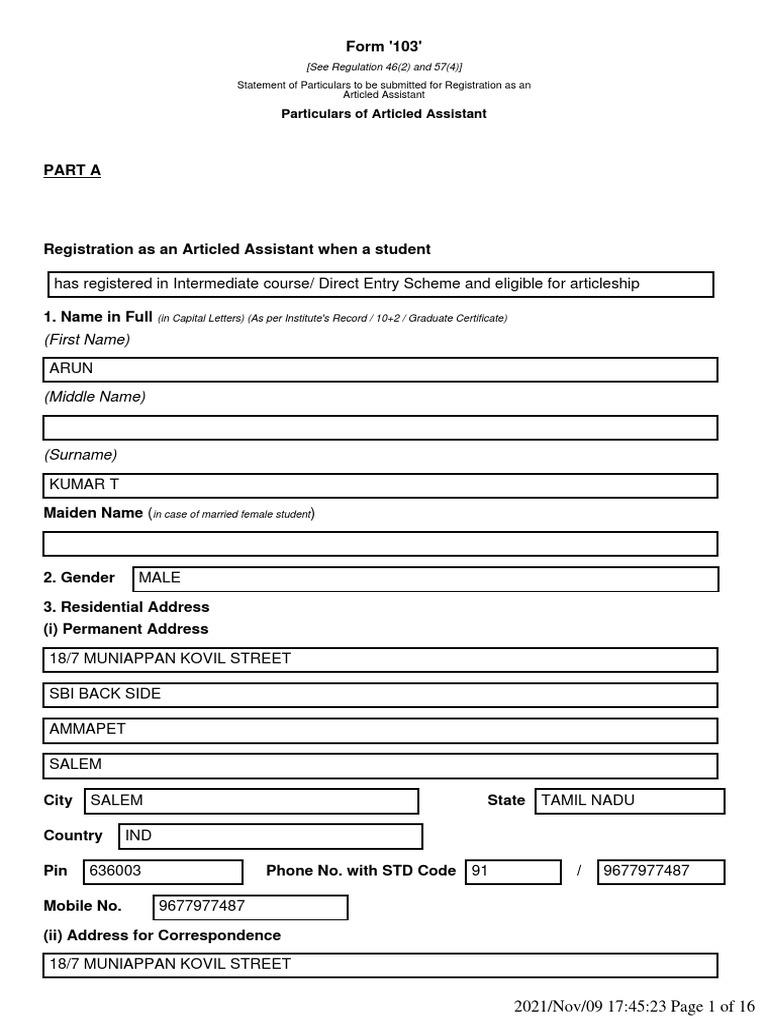 Form 103 | PDF | Accountant | Business
